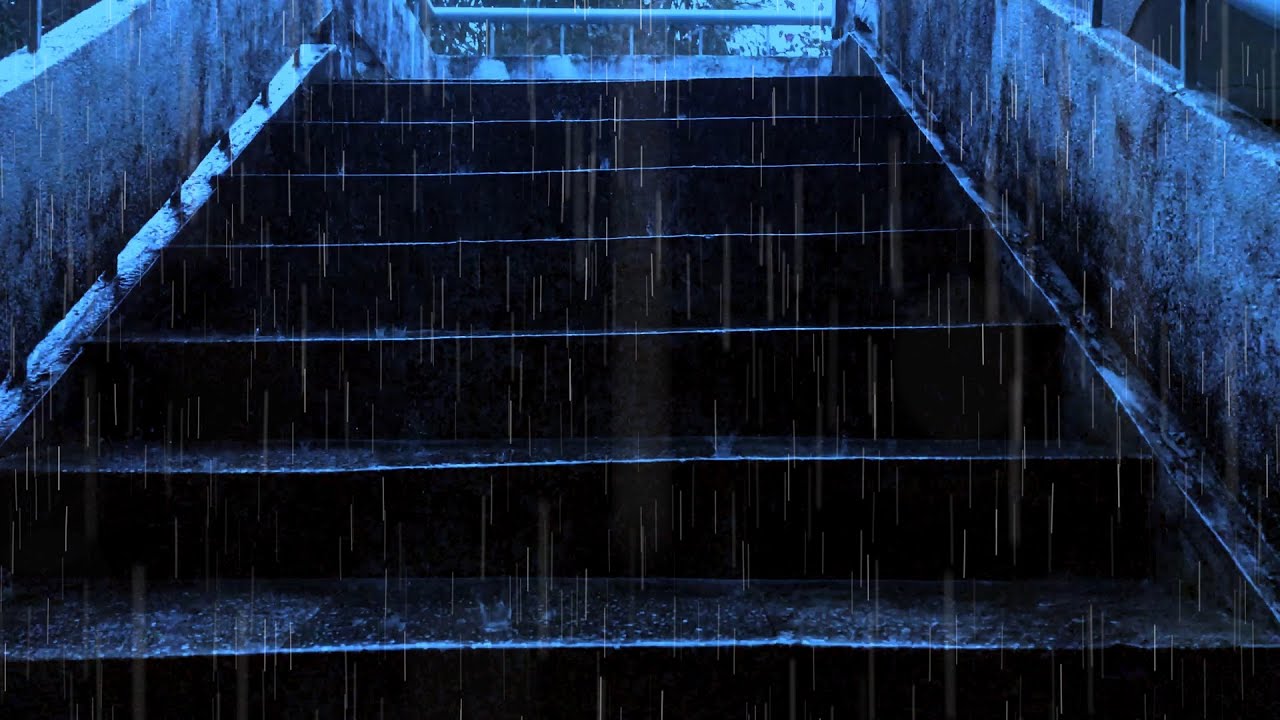 Let's enjoy the sound of raindrops falling on the old stairs - YouTube