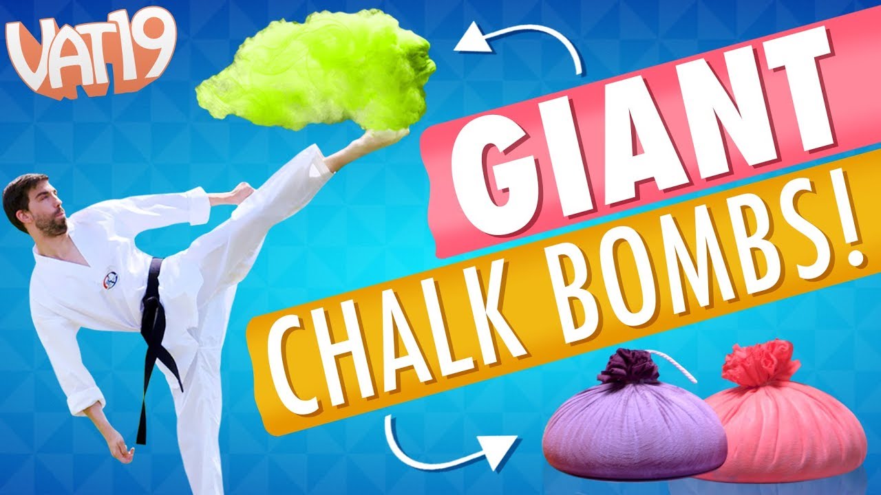 GIANT Chalk Bomb Battle! [feat. Dude Decent] - YouTube