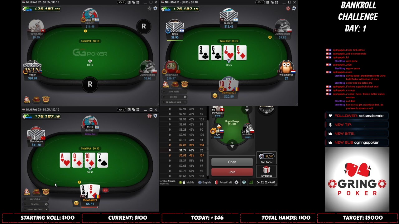 Bankroll Challenge day 1 - part (3/3) - YouTube