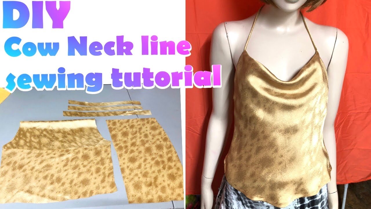 DIY how to make cow neckline top//Summer Top easy to make //Step by ...