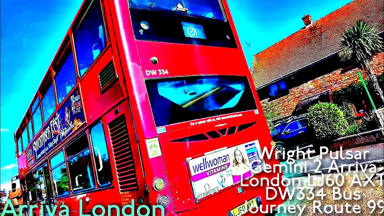 VDL DB300 Wright Pulsar Gemini 2 Arriva London LJ60 AXT DW334 Bus ...