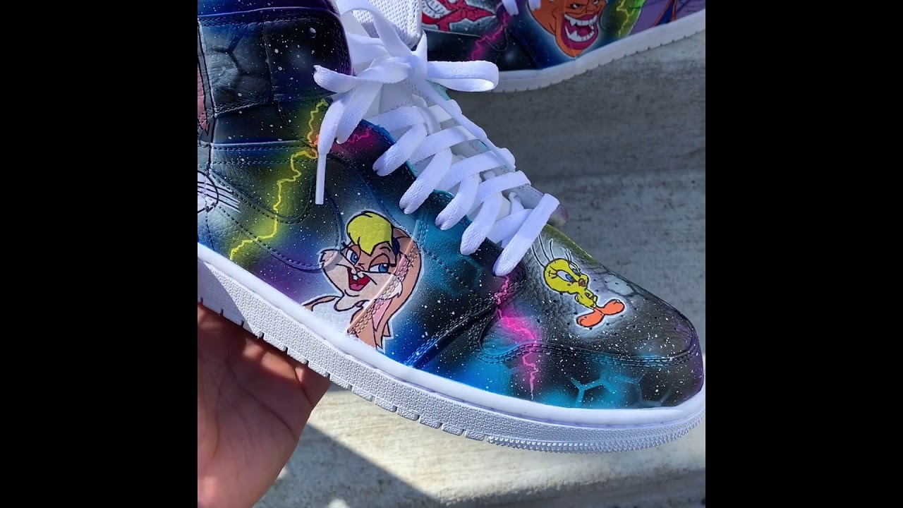 Making Custom Space Jam Shoes - YouTube