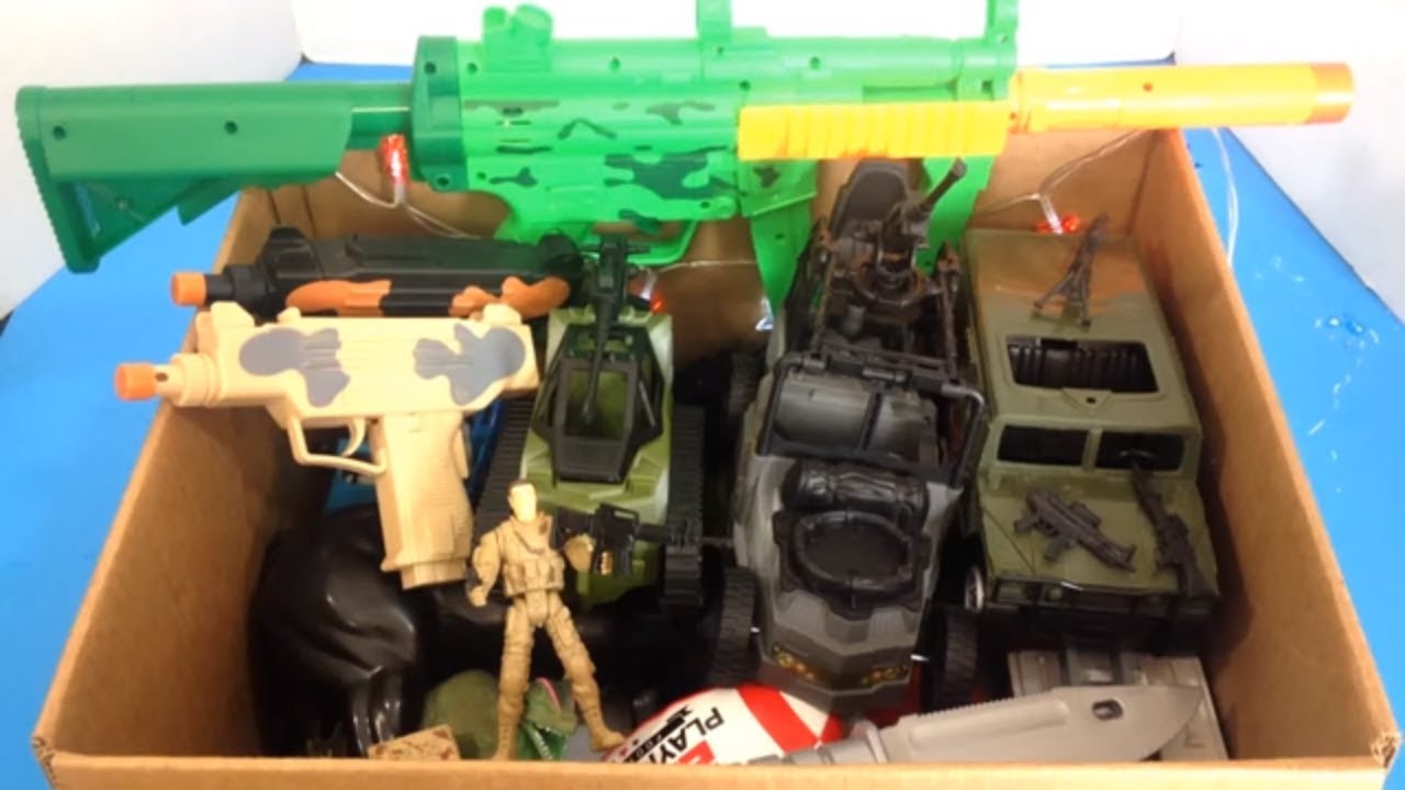 Box of Toys 🔫 Box Full of Toys 🚛 Military Toys 🚁 Kids Toys 🔫 Guns 💥 ...