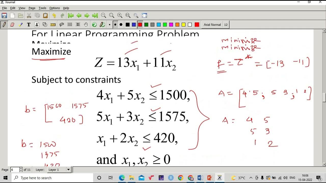 Lpp Using Linprog Function Youtube