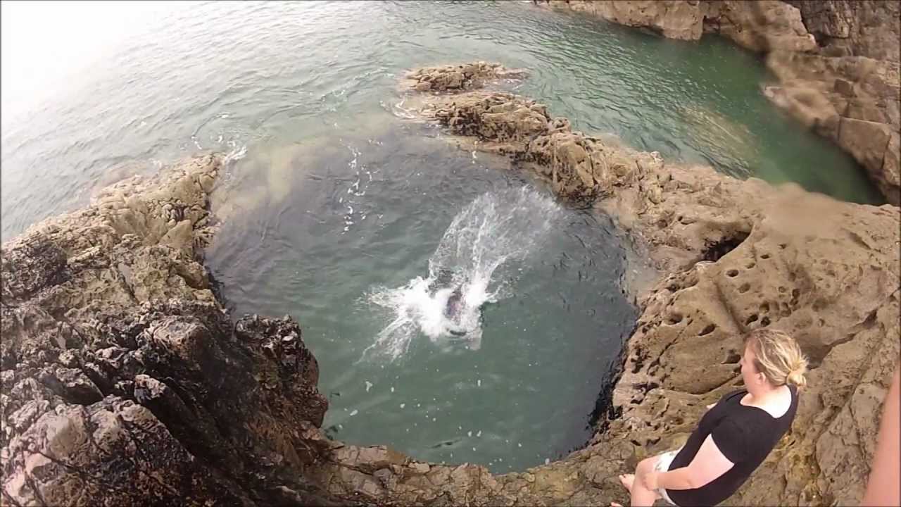 Coasteering at Blue Pool (The Gower) - YouTube
