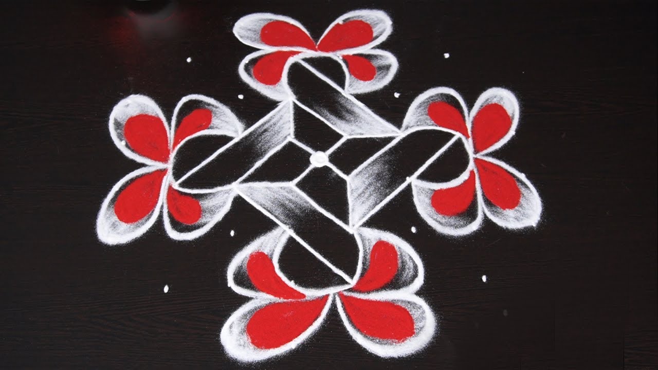 8 dots Latest Butterfly rangoli & kolam designs by Jayanthi || Simple ...