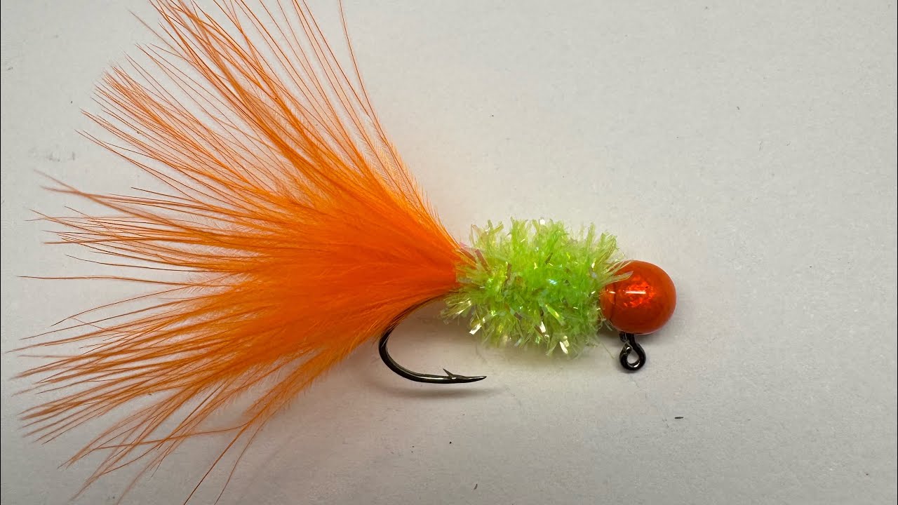 Orange and chartreuse crappie jig. - YouTube