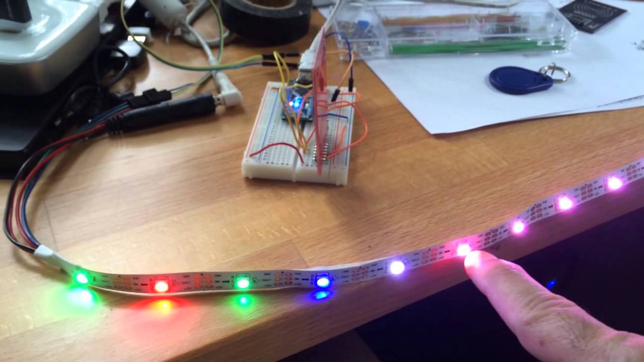 RFID and led strip testing - YouTube
