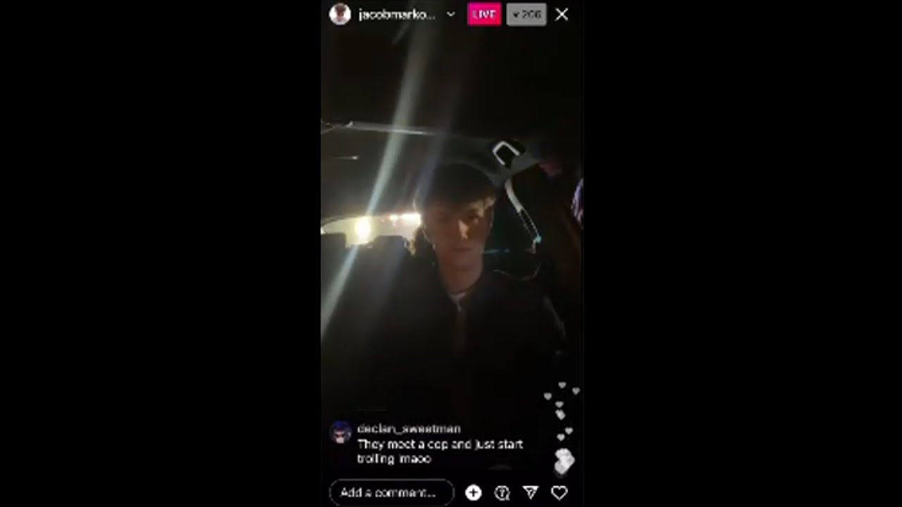 Jacob Markovich gets pulled over on Instagram live - YouTube
