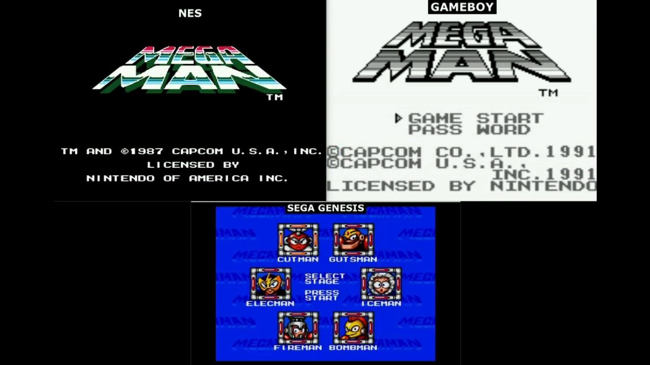 Mega Man (Platform Comparison) - NES vs Gameboy vs Sega Genesis - YouTube