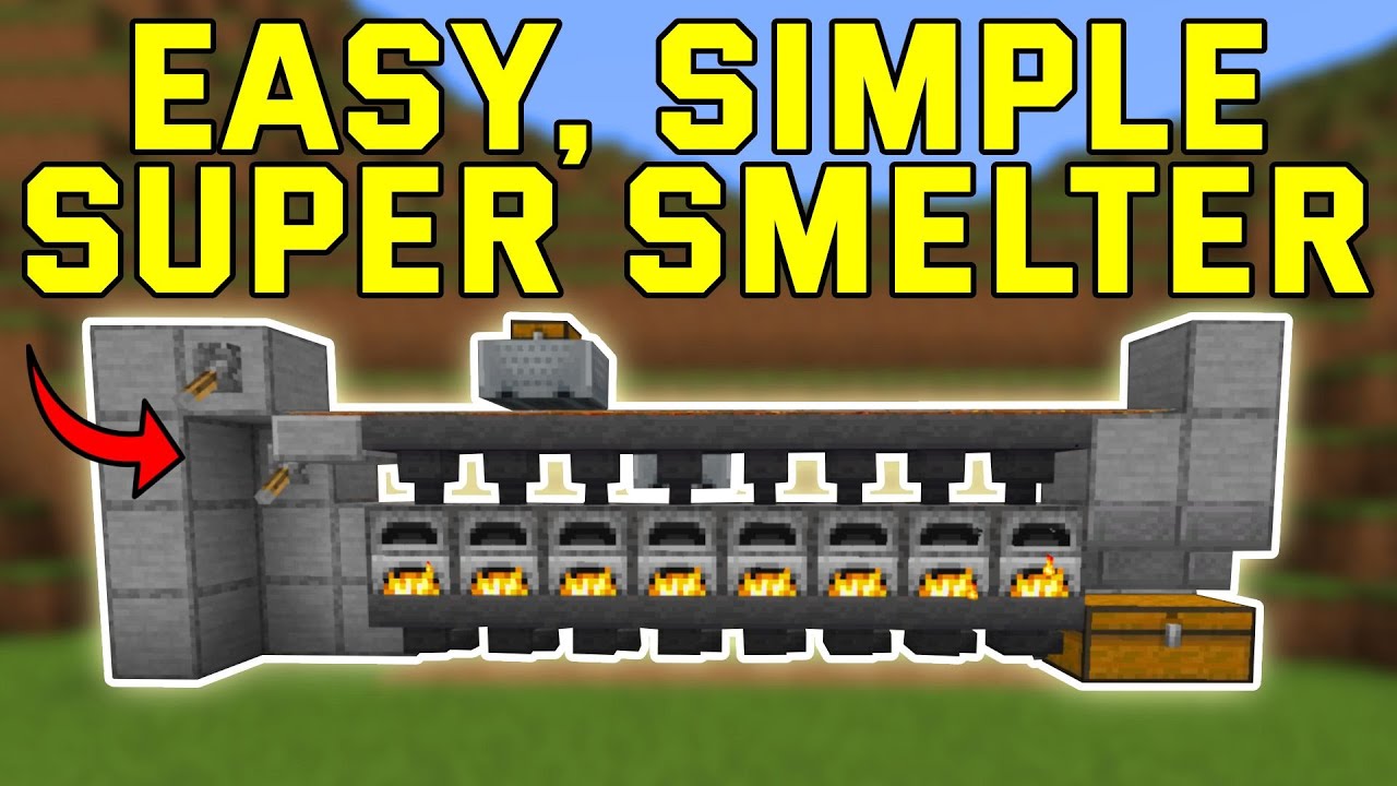 Easy Super Smelter Minecraft bedrock 1.21+ (Bedrock/Mcpe/Ps4/Xbox) - YouTube