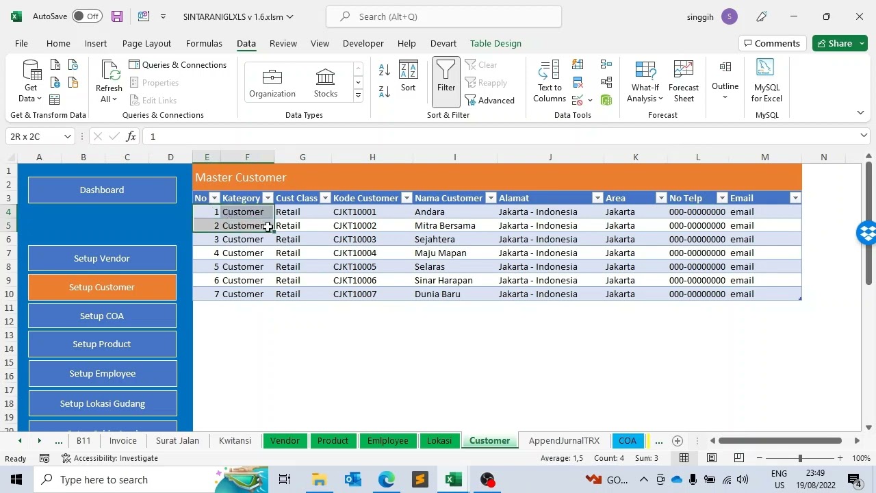 Chapter 3 Setup Master Data Customer - YouTube