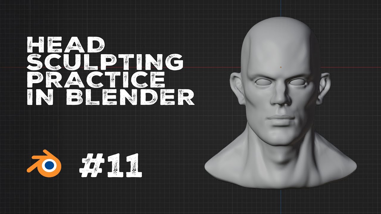 Sculpting head practice #12 in blender - YouTube