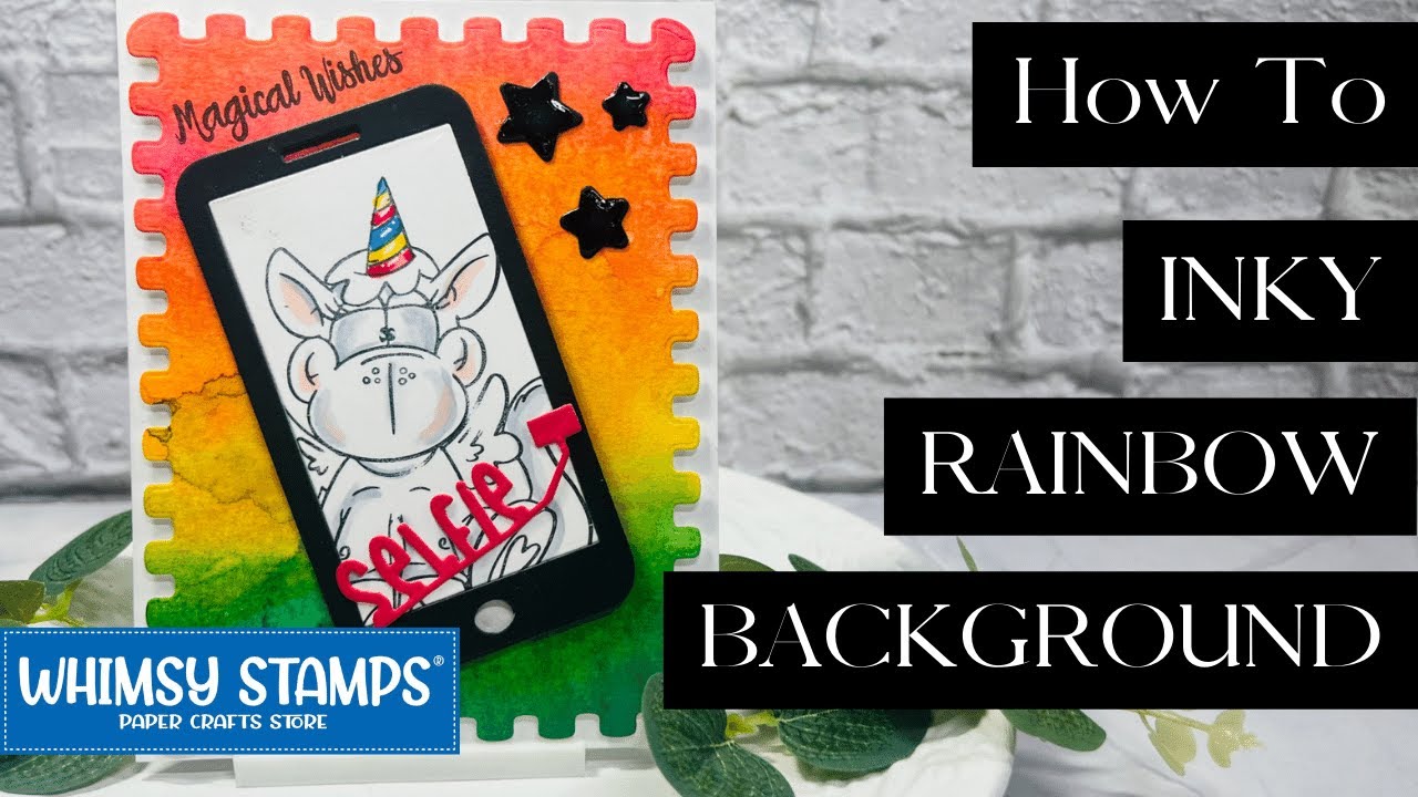 How To Inky Rainbow Background with Unicorn Kisses - YouTube