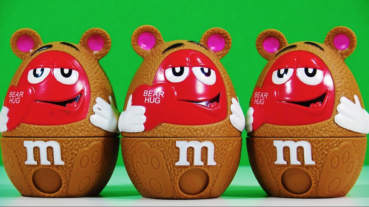 M&M's Teddy Bear Surprise Egg Toys The Cat in the Hat Care Bears Hello ...