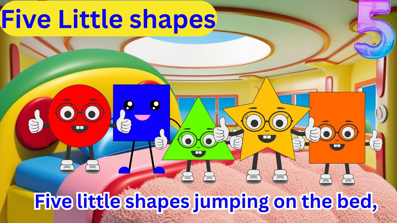 Five Little Shapes + More Fun Nursery Rhymes | Learn Shapes, Colors ...