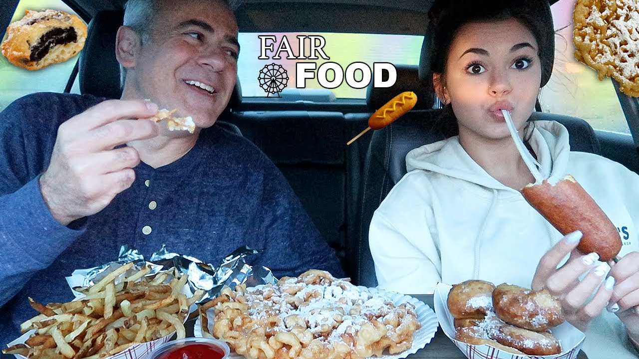 FAIR FOOD MUKBANG (Fried Cheese, Funnel Cake, Fried Cookie Dough, Fries ...