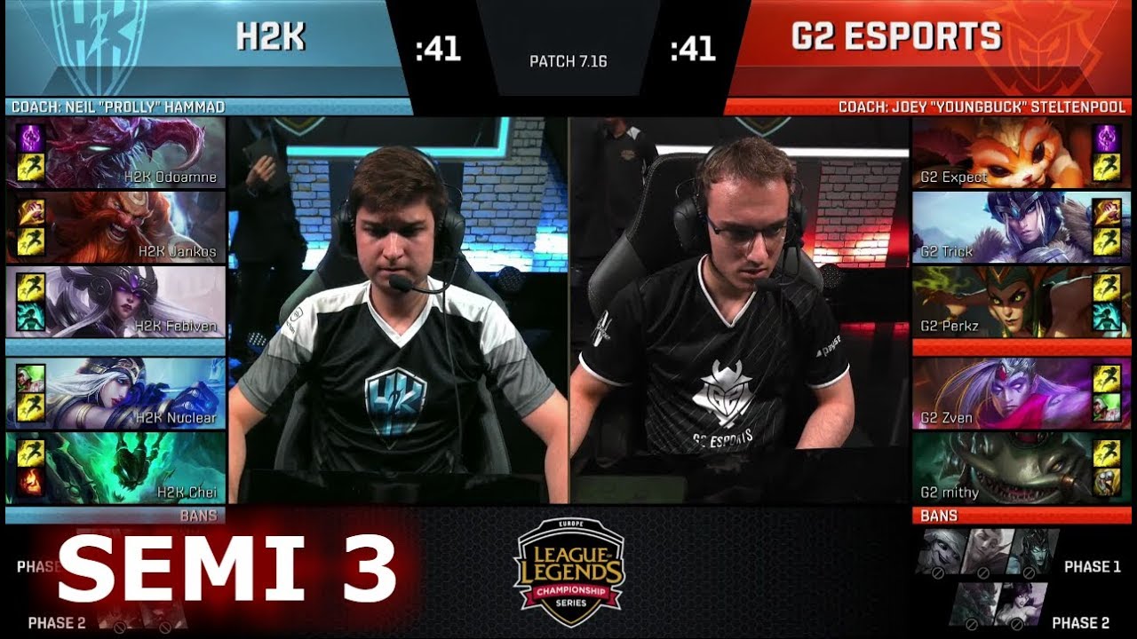 H2K Gaming vs G2 eSports | Game 3 Semi Finals S7 EU LCS Summer 2017 ...