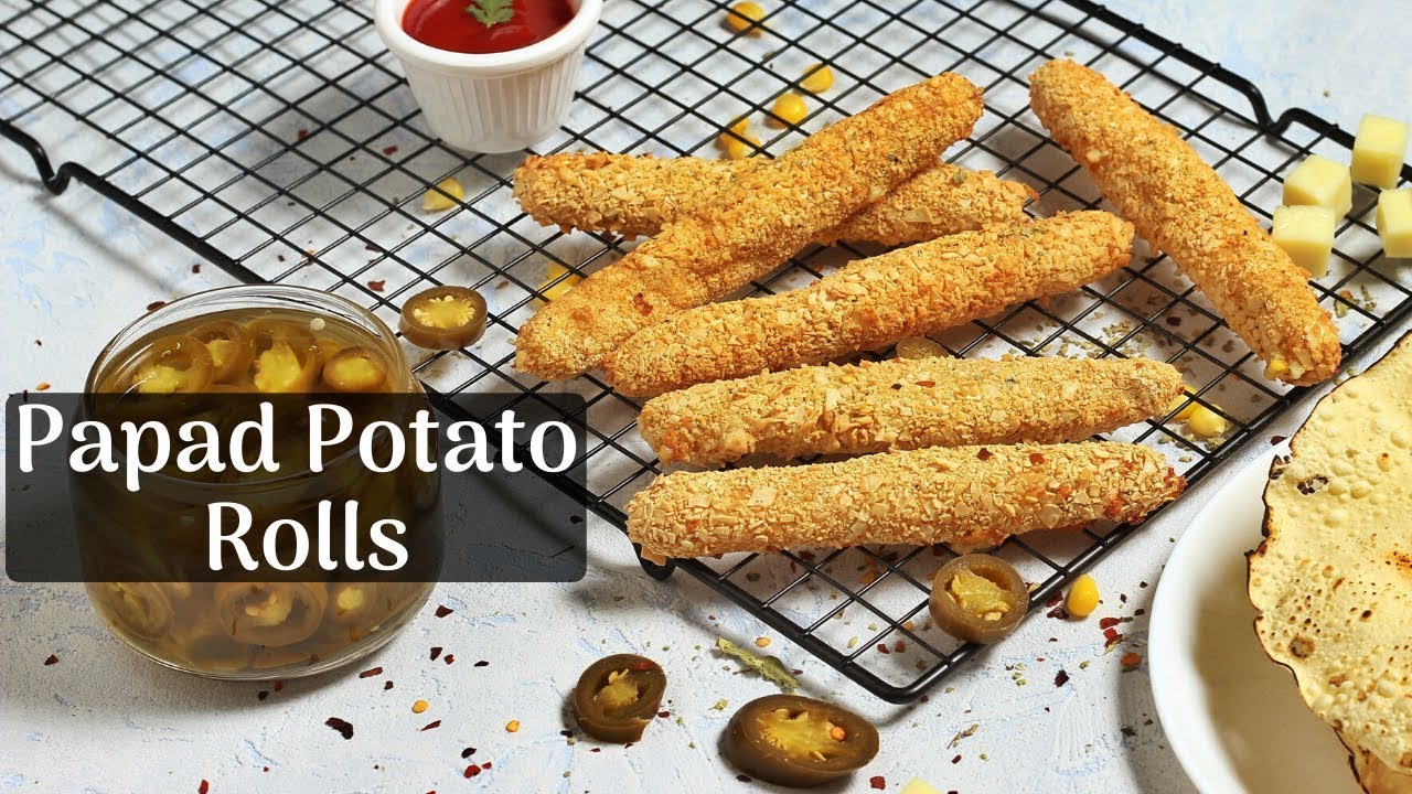 Kurkura stuffed papad roll | Papad Potato Rolls | How to make Crispy ...