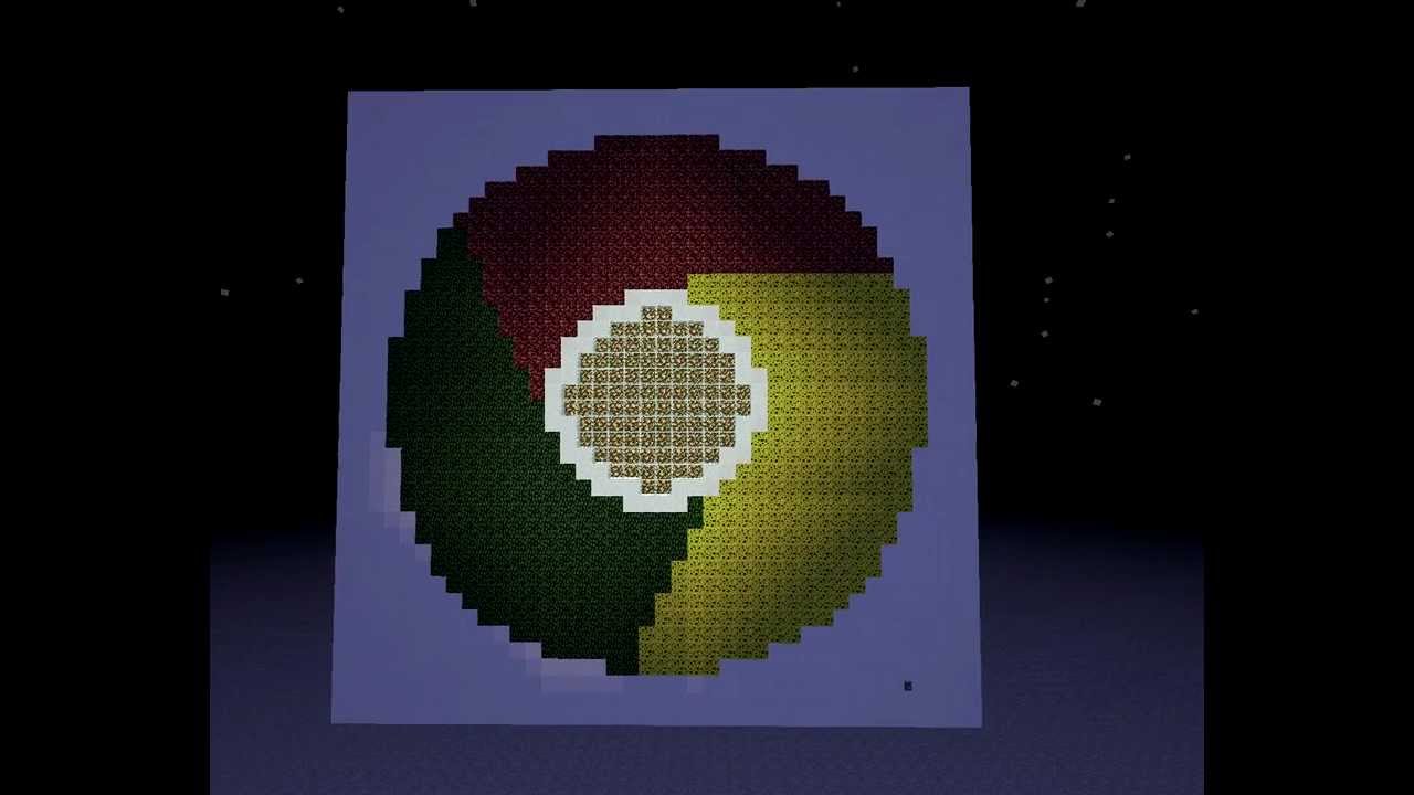 Google Chrome pixel art in Minecraft [CREATIVE] - YouTube