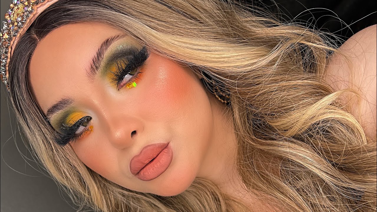 Tutorial de maquillaje verde y amarillo 💛💚 #tutorial - YouTube