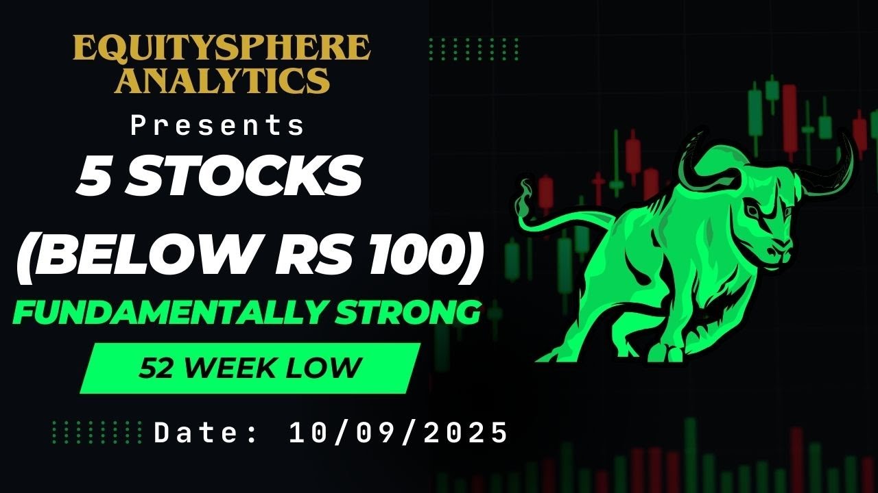 5 Fundamentally Strong Stocks Below ₹100 at 52-Week Lows | Best Value ...