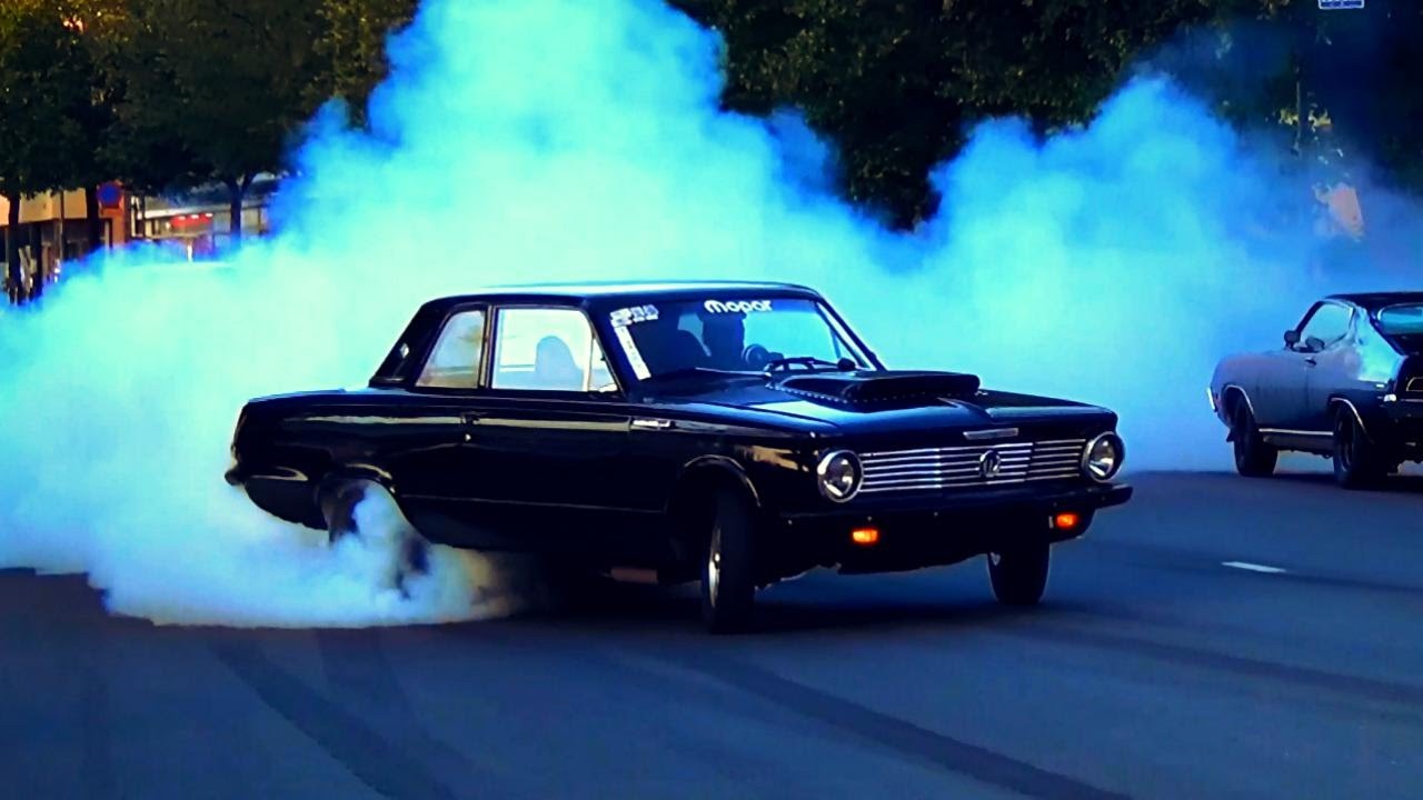 MOPAR BEAST! '65 Valiant Massive Burnouts & Drag Racing - YouTube
