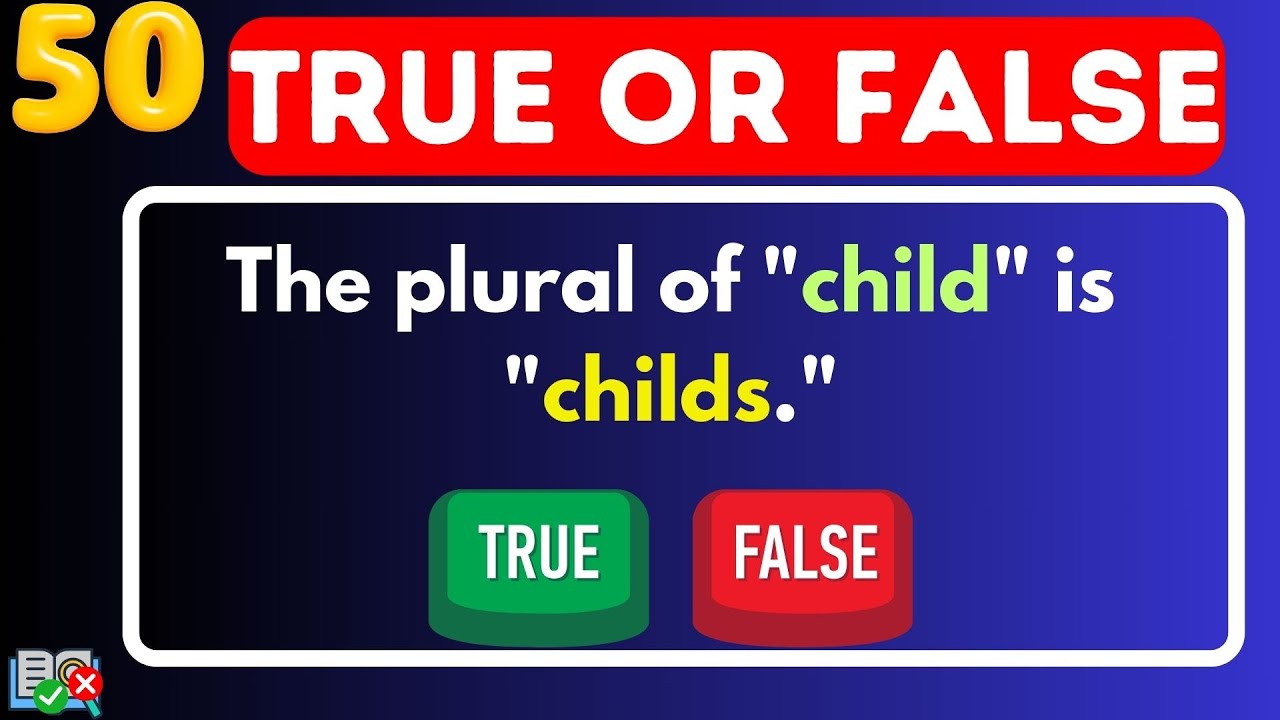 🇺🇸🇬🇧 Only 5% Can get 50/50./🔥True or False Grammar Questions – Test ...