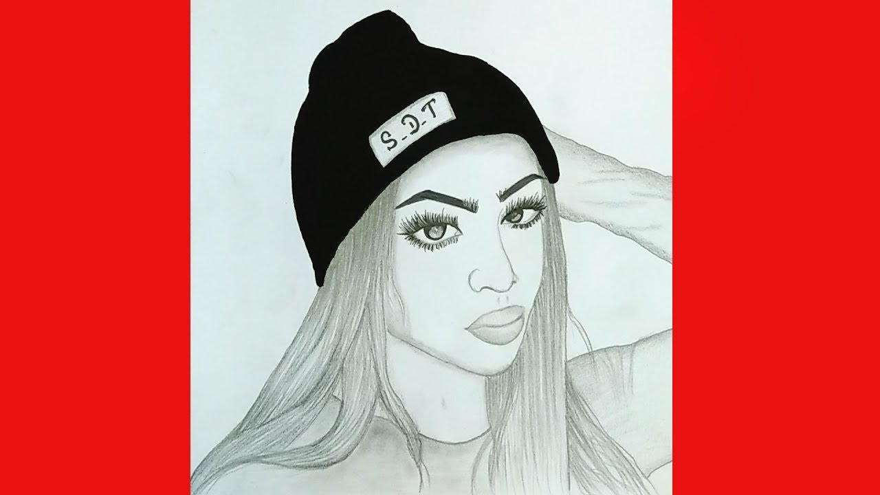 How to draw a girl and hat style Pencil Sketch,Sony Drawing Tutorial ...