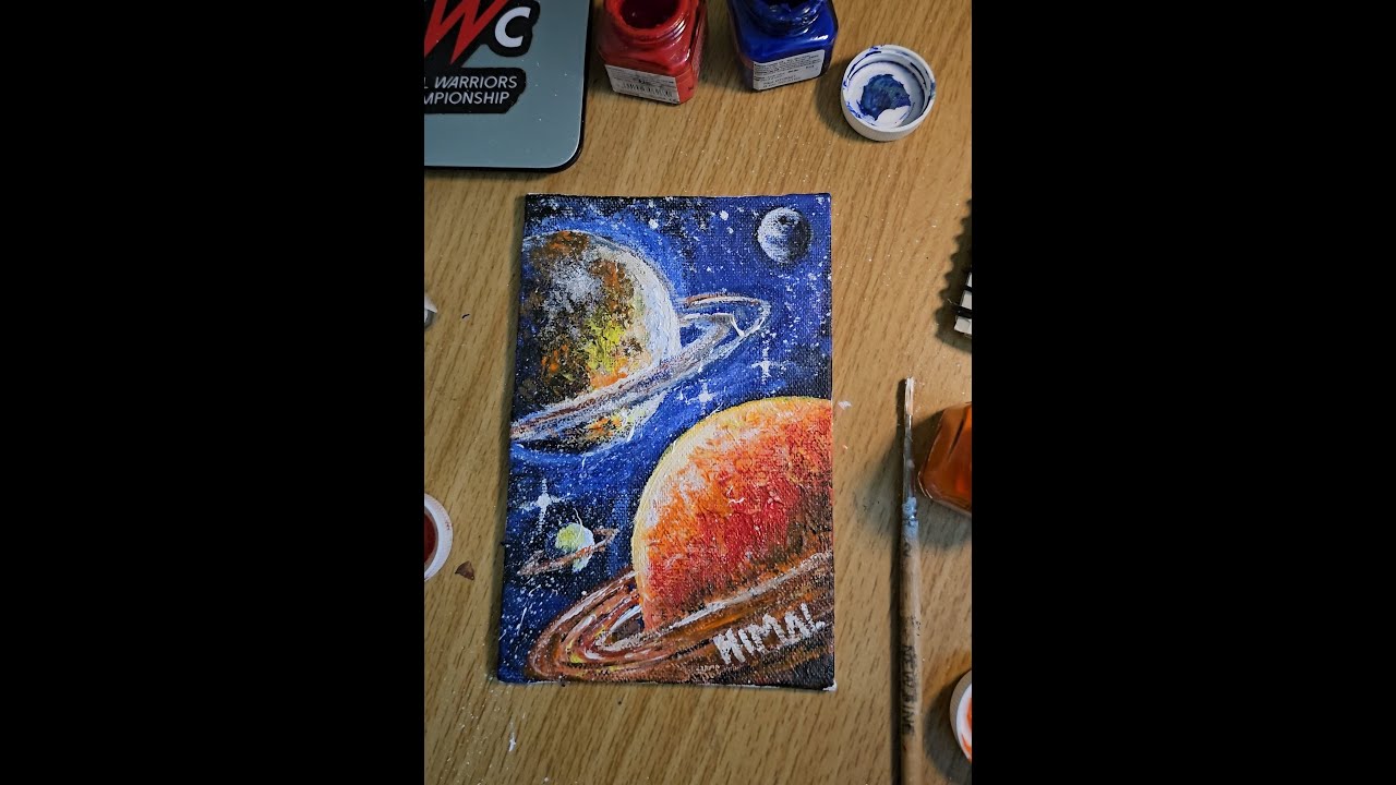 Solar System Timelapse Painting | Acrylic Space Art on Canvas | Planet ...