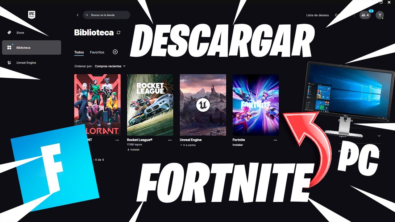 COMO DESCARGAR FORTNITE EN PC - YouTube