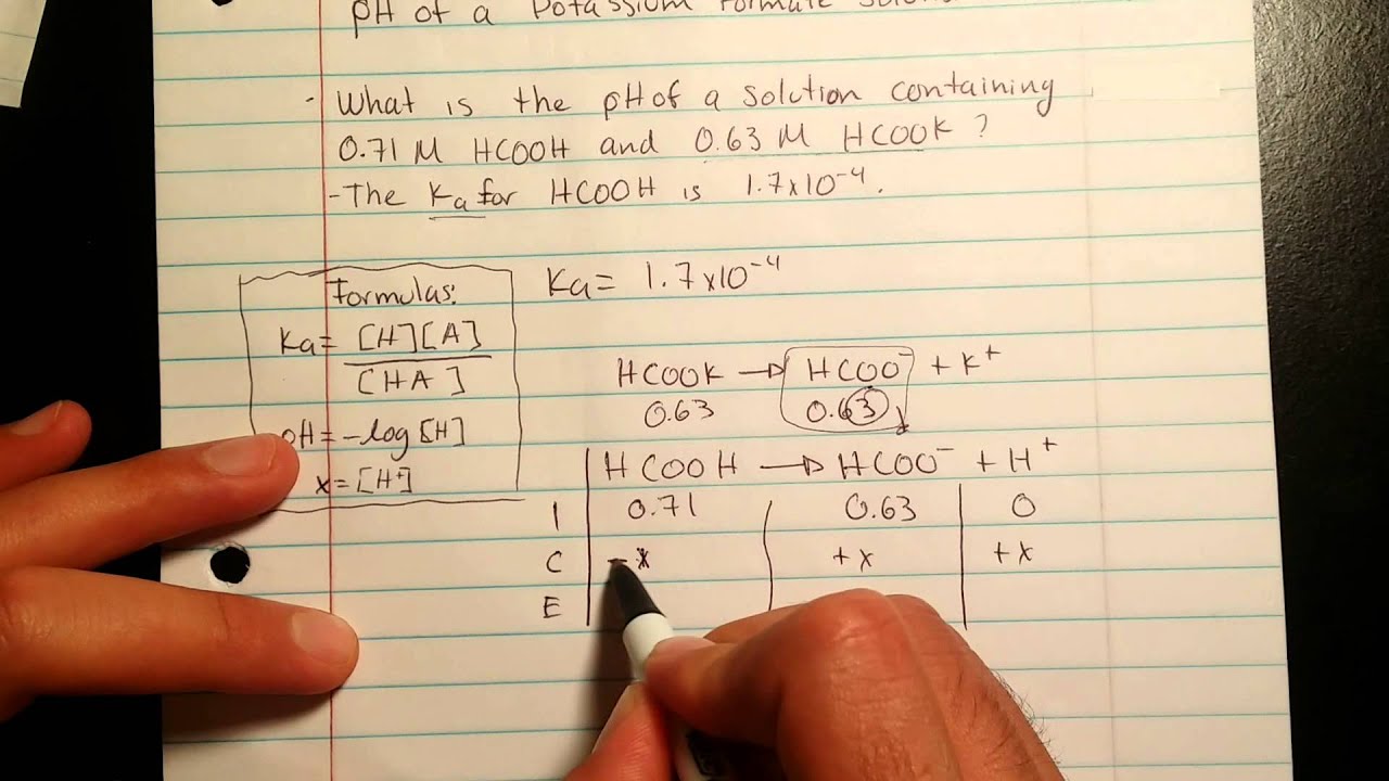 pH of a potassium formate solution - YouTube