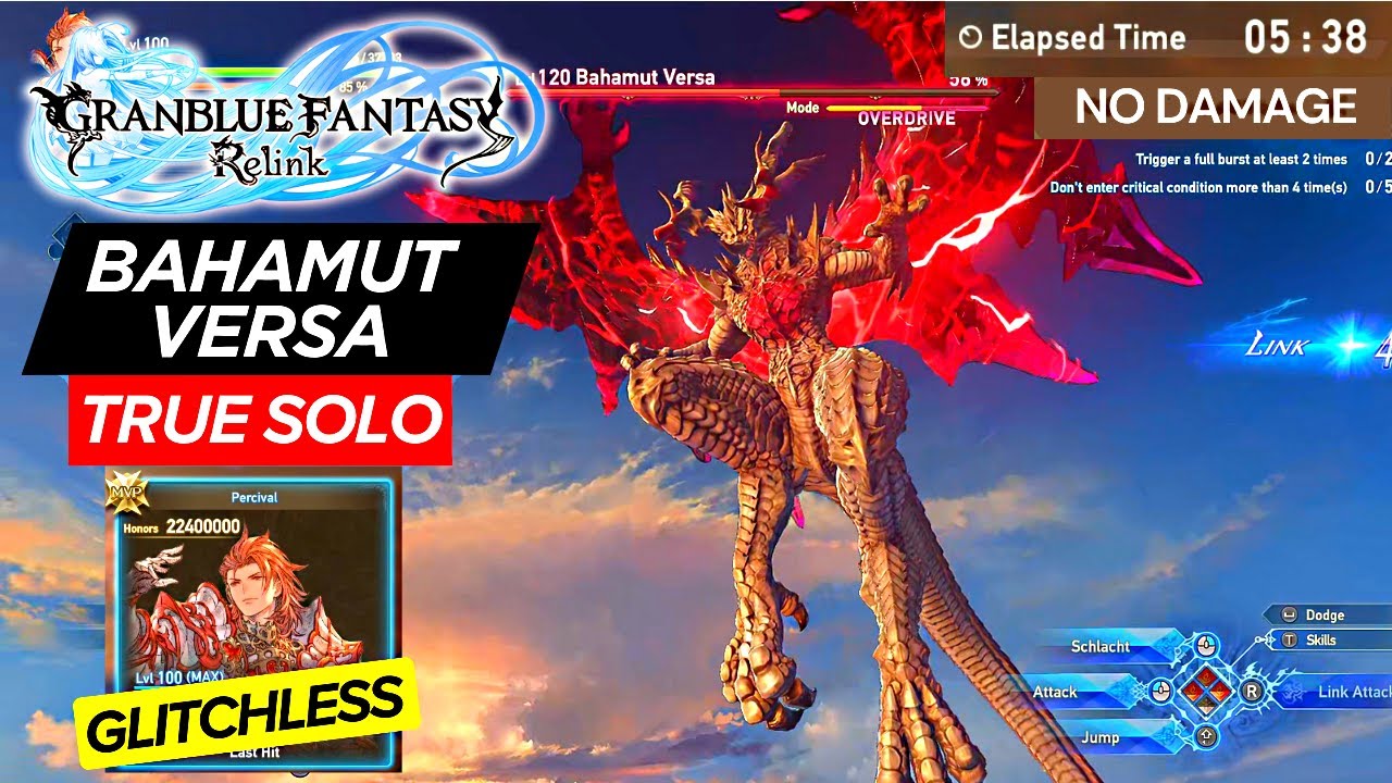 TRUE SOLO Percival vs Bahamut Versa GLITCHLESS (5:38, No Damage ...