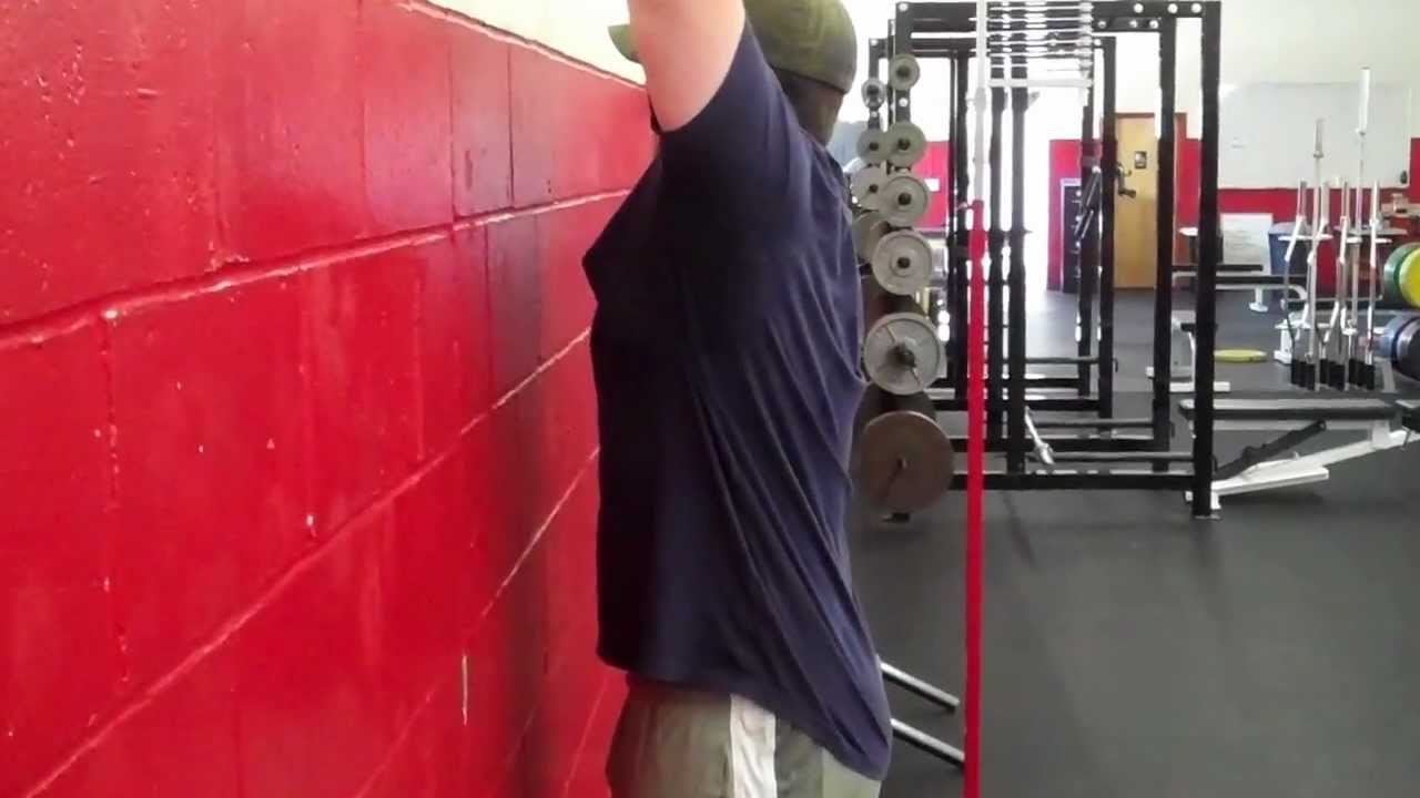 Forearm Wall Slides at 135 degrees w/OH Shrug and Lift-off - YouTube