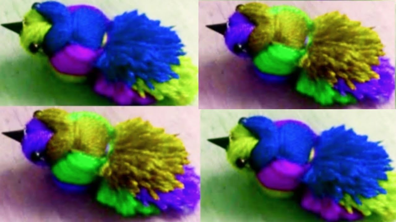 It's So Cute ☀️💖 Super Easy Bird Making Idea With Yarn/DIY Woolen Birds ...