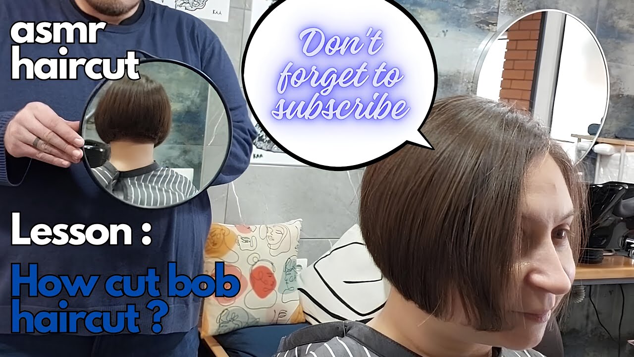 How to cut a classic bob haircut ? [ASMR] Як підстригти боб каре ...