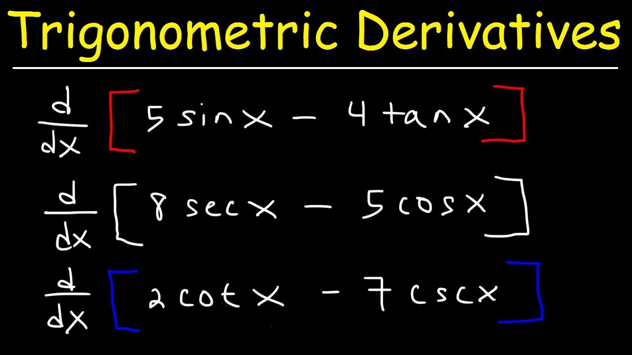 Derivatives Of Trigonometric Functions YouTube