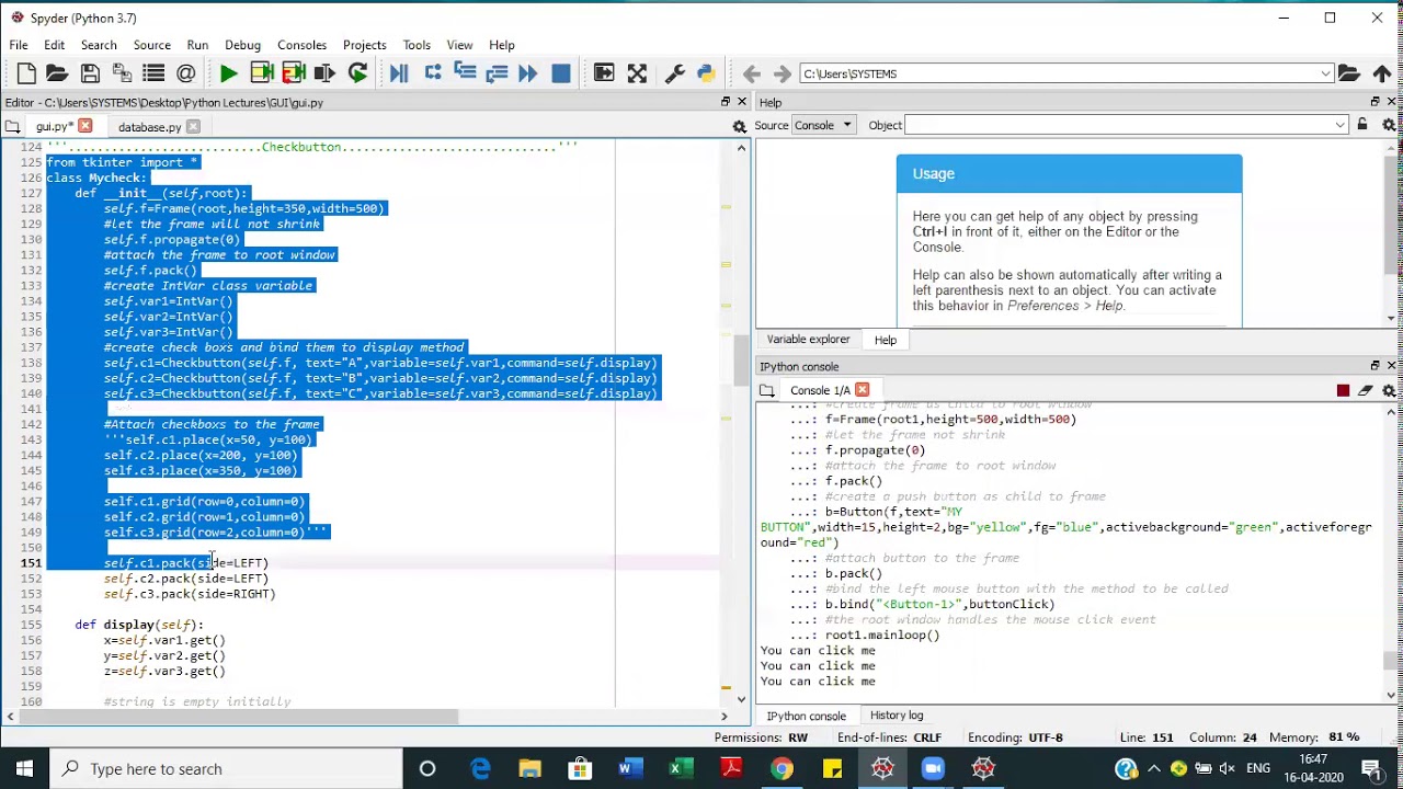 VIT INFT SHA Lec2 Python GUI - YouTube