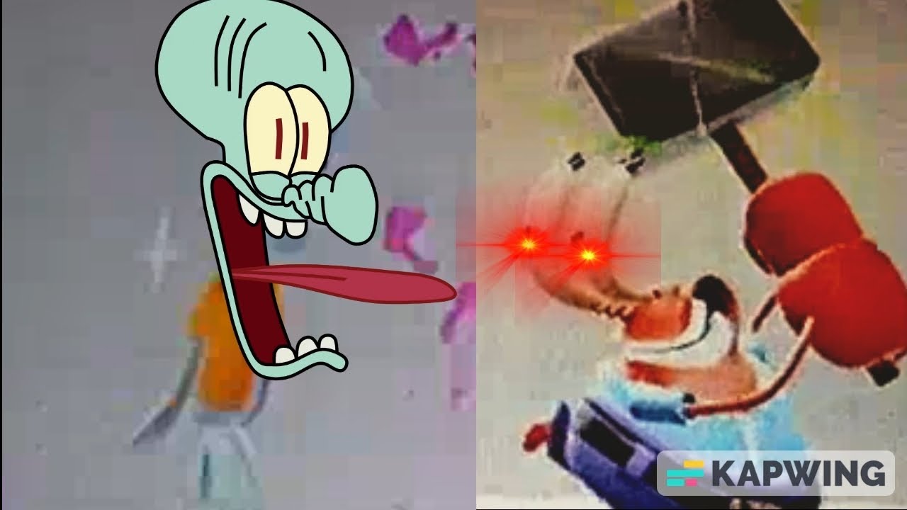 Mr Krabs hits Squidward hard with more sounds - YouTube
