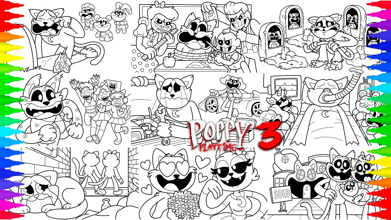 Poppy Playtime Chapter 3 Coloring Pages Mix / How To Color All Monsters ...