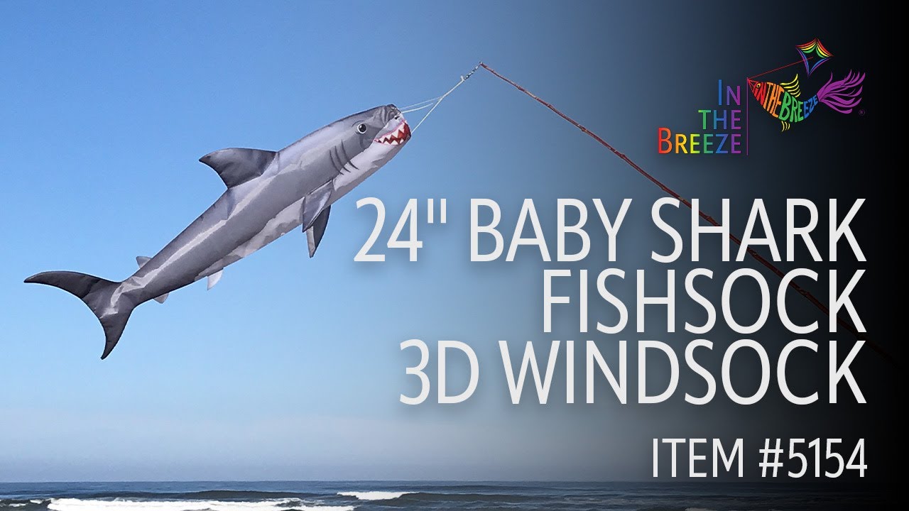 24" Baby Shark Fishsock 3D Windsock - In the Breeze - YouTube