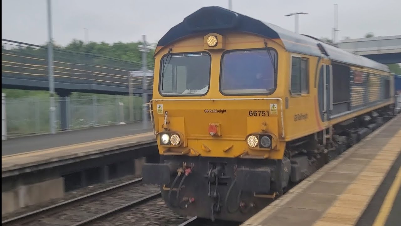 GBRf Class 66 no.66751 at Ilkeston - YouTube