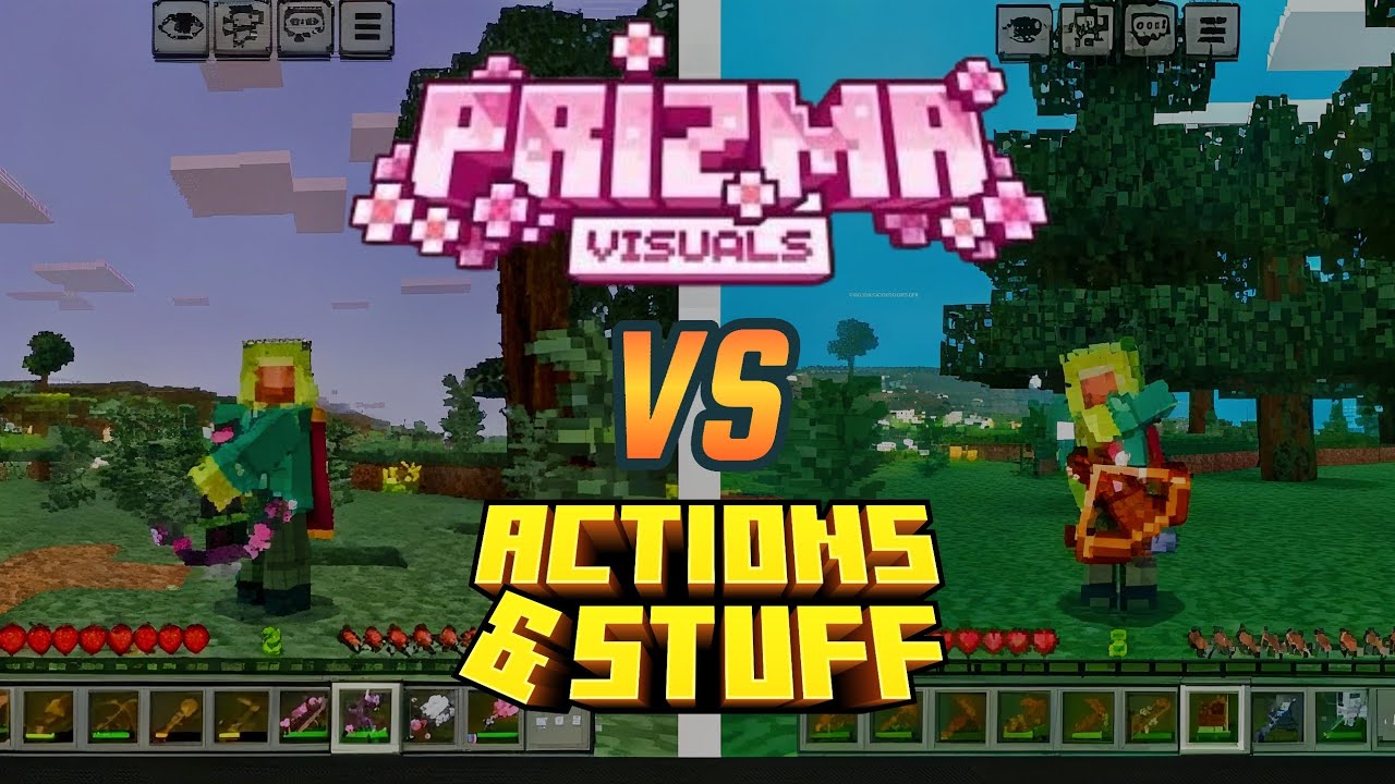 🥑 Actions & Stuff VS Prisma Visuals ☀️ Animation Comparison | Minecraft | Texture Pack - YouTube