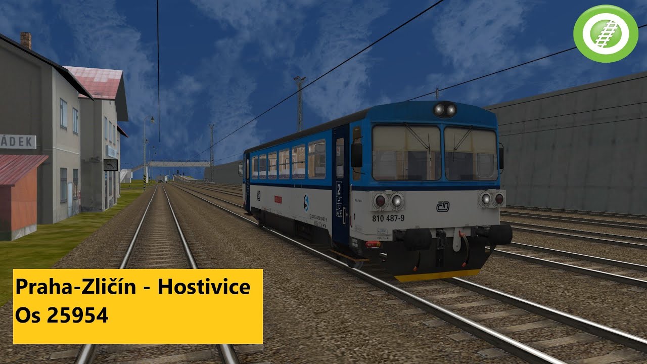 Open Rails | Trať 120 | ČD 810.487 | Praha-Zličín - Hostivice - YouTube