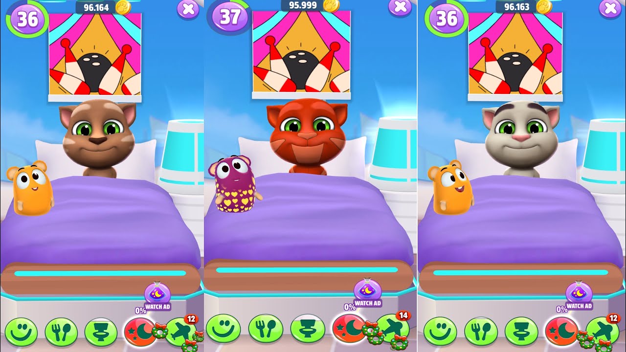 Brown Fur Vs Titanium Fur Vs White Fur My Talking Tom 2 | My Talking ...