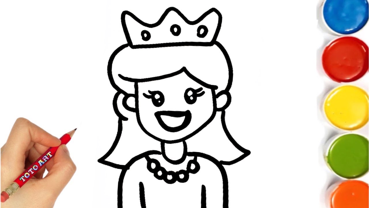 How to draw Beautiful Queen -Colouring for Kids & Toddlers |Draw, Paint ...