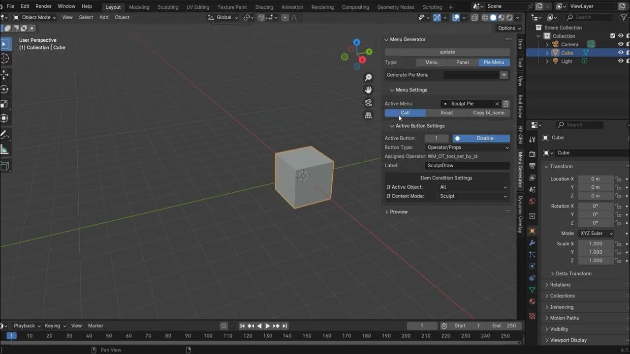 Blender 3D Addon: Menu Generator Pro 2 (Make Your Own Pie Menu!) - YouTube