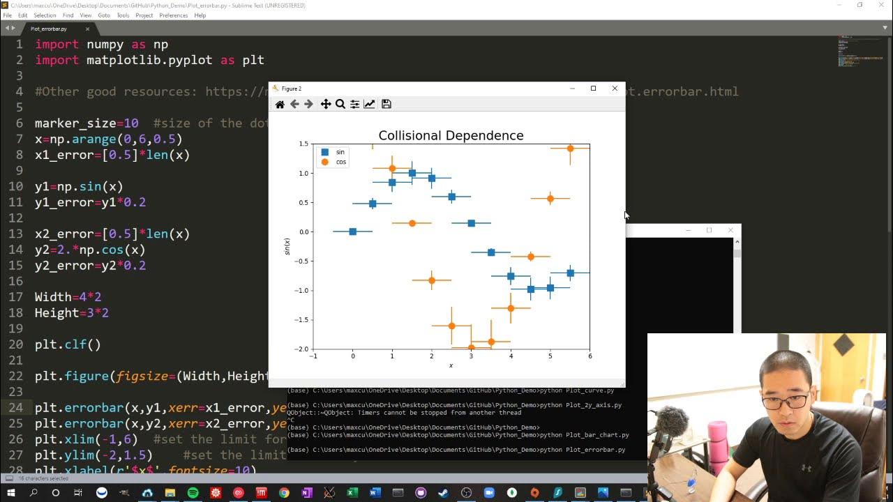 Python Plot curve with error bar (to the POINT demo) - YouTube