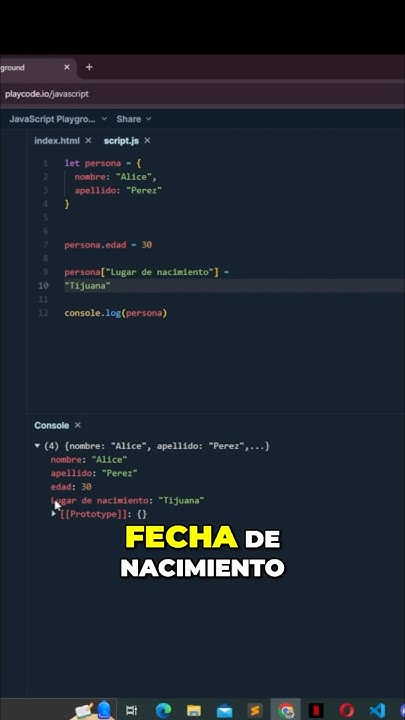 AGREGAR UNA PROPIEDAD A UN OBJETO EN JAVASCRIPT! #diseñoweb #programacion #javascript #short ...
