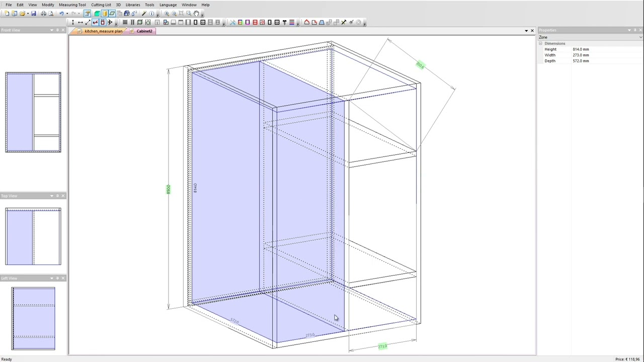 The measuring tool and dimensioned plans in Polyboard - YouTube